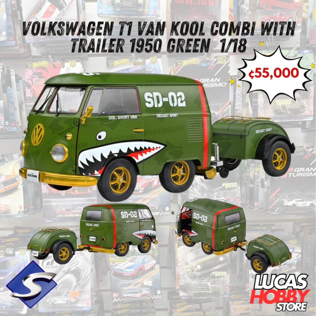 (PRE VENTA) VOLKSWAGEN T1 VAN KOOL COMBI WITH TRAILER 1950 GREEN ...